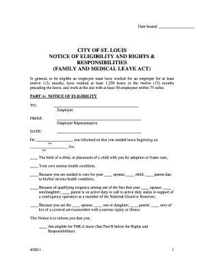 Fillable Online Stlouis Mo AR133 Notice Of BEligibilityb And BRightsb