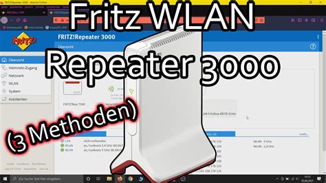 Fritz WLAN Repeater 3000 einrichten und verbinden WLAN Brücke LAN