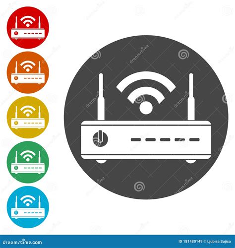 Wireless Router Icon Illustration Of Wi Fi Router Stock Vector