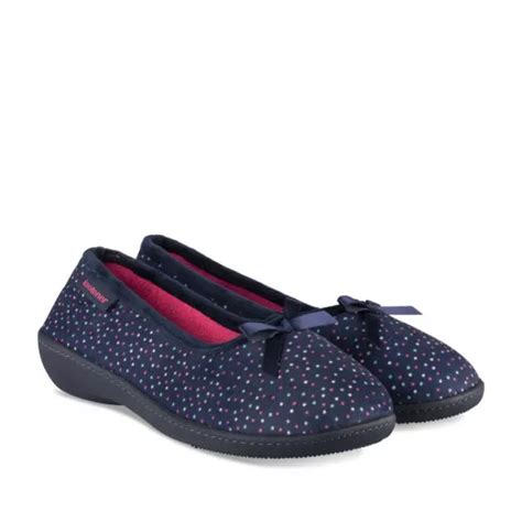 Chaussons MARINE Femme Motif A Pois A Enfiler ISOTONER