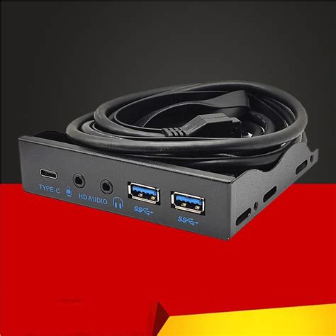 USB Front Panel For PC USB3 2 Gen2 10Gbps Type C 19Pin 2Port USB3 0 Hub