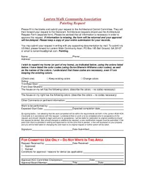 Fillable Online ACC APPROVAL FORM PAINTING Fax Email Print PdfFiller