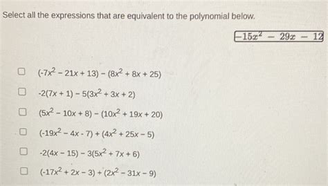 select all the expressions that are equivalent to gauthmath