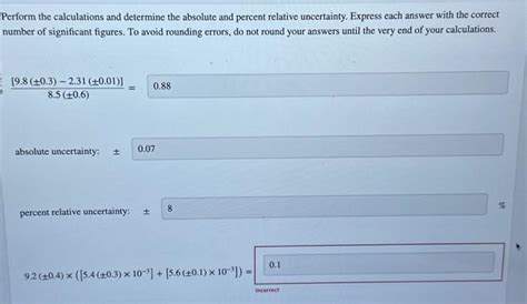 Solved Perform The Calculations And Determine The Absolu
