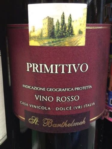 St Barthelmeh Primitivo Rosso Vivino US