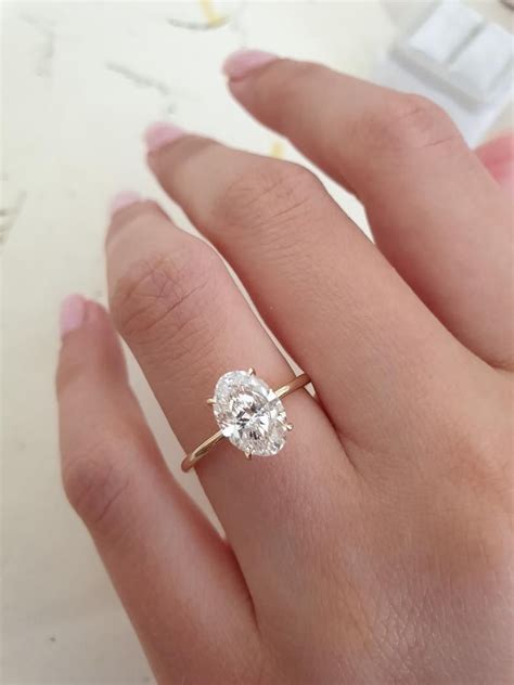 2 Carat Oval Diamond Engagement Ring14k Yellow Gold Oval Etsy Oval