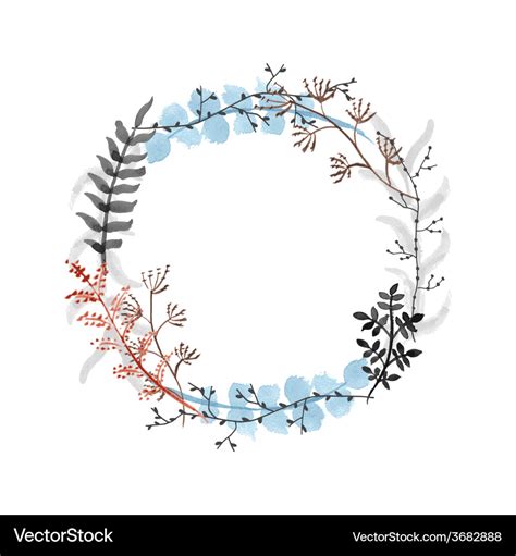 Hand Drawn Floral Wreath Royalty Free Vector Image