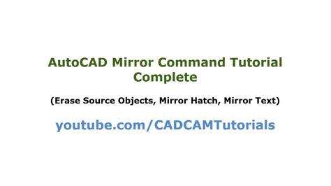 autocad mirror command tutorial complete mirror text reverse upside down mirror hatch