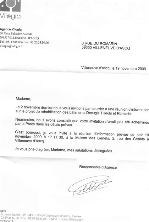Exemple De Lettre D Invitation A Une Reunion