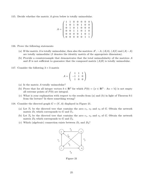 115 decide whether the matrix a given below is totally unimodular