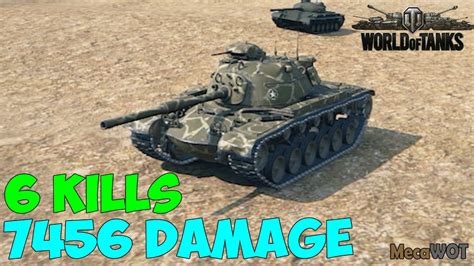 World Of Tanks M48A1 Patton 6 KILLS 7456 Damage Replay Gameplay