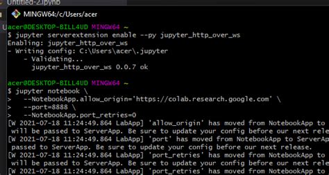 Google Colab Displays Error Message Connection To Local Runtime Failed
