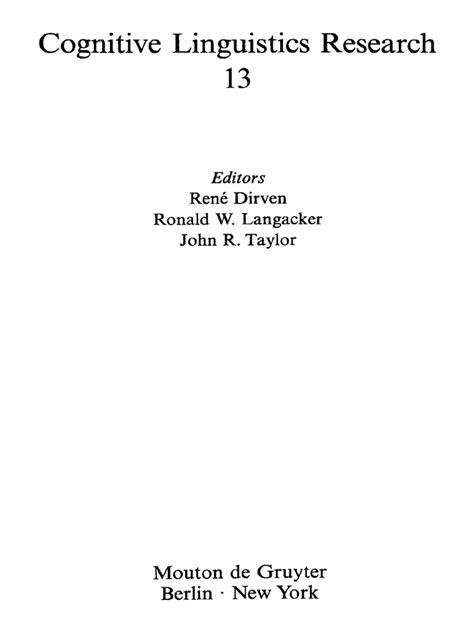 cognitive semantics and structural semantics pdf semantics linguistics