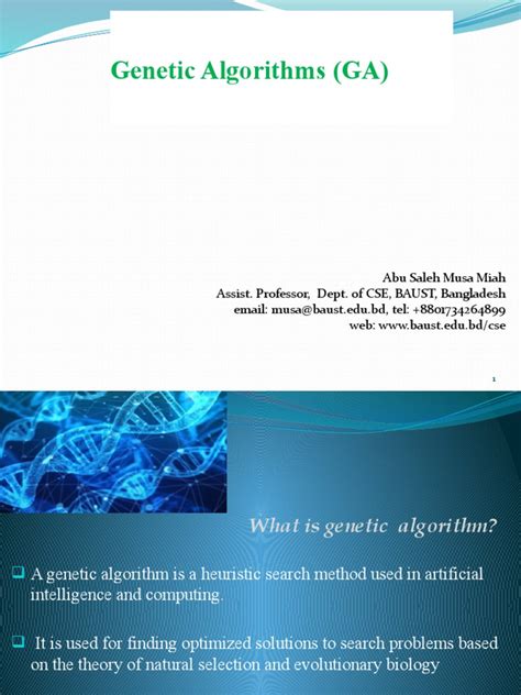 genetic algorithms ga pdf genetic algorithm natural selection