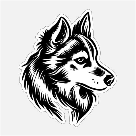 Pegatinas De Perros Imprimibles En Blanco Y Negro Vector Premium