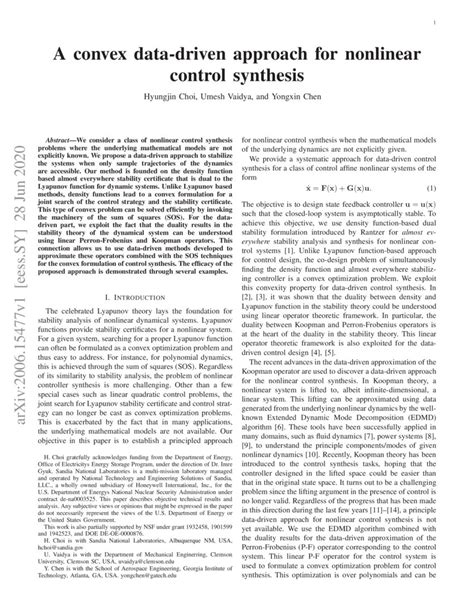 a convex data driven approach for nonlinear control synthesis deepai