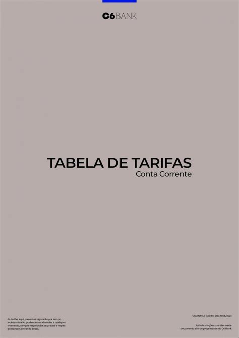 PDF TABELA DE TARIFASA Tabela Abaixo Inclui Os Servi Os Priorit Rios