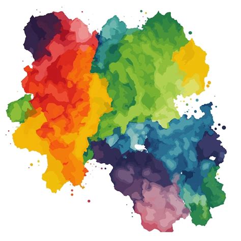 O arco íris vetorial molda a textura aquarela em branco Vetor Premium