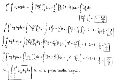 [solved] which of the following integrals is not a proper iterated integral course hero