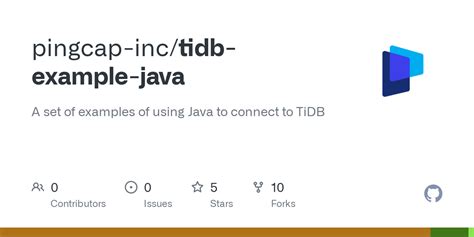 GitHub Pingcap Inc Tidb Example Java A Set Of Examples Of Using Java