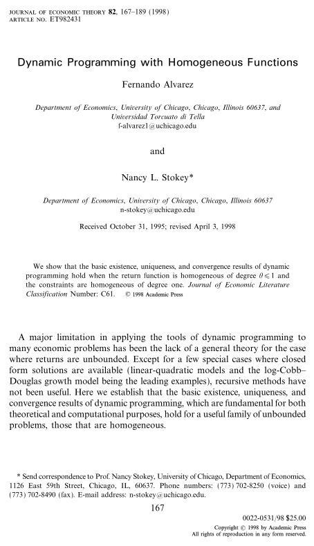 pdf dynamic programming with homogeneous functions dokumen tips