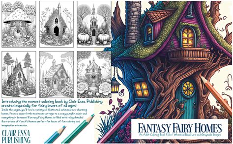 Mua Fantasy Fairy Homes An Adult Coloring Book Full Of Whimsical Black