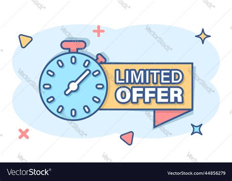 Limited Offer Label Icon In Comic Style Discount Vector Image