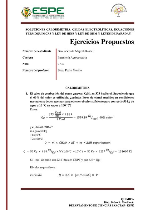 Ejercicios Propuestos Quimica Unidad 3 QUIMICA Bioq Pedro R Morillo