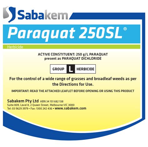 Paraquat 250SL Sabakem
