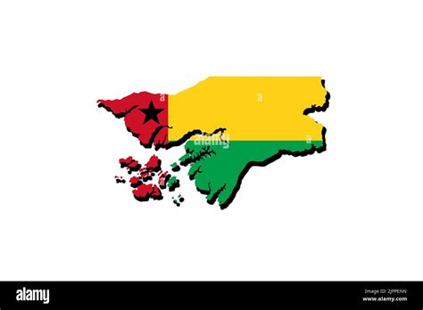 Silueta del mapa de Guinea Bissau con su bandera Fotografía de stock