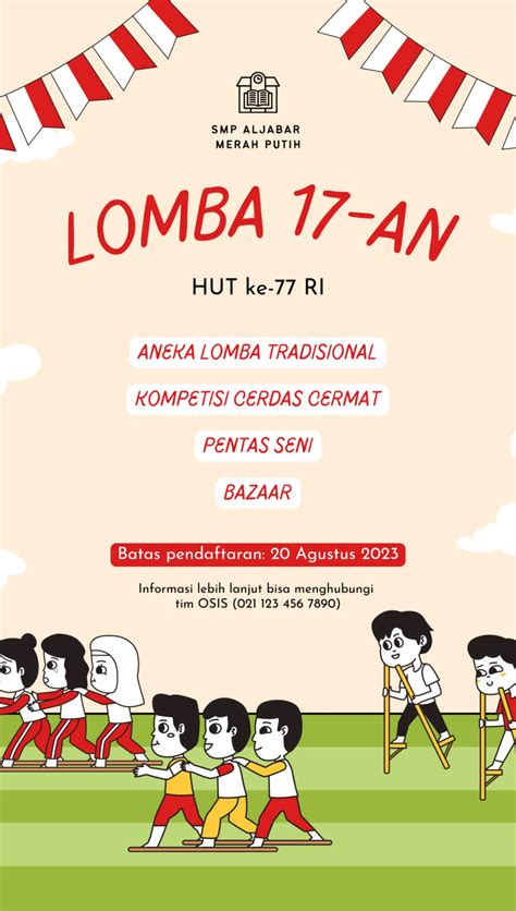 8 Contoh Pamflet Lomba 17 Agustus Lengkap Dengan Cara Membuatnya