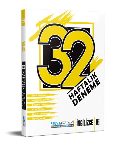 8 Sınıf İngilizce 32 Haftalık Deneme Pruva Akademi Yayıncılık