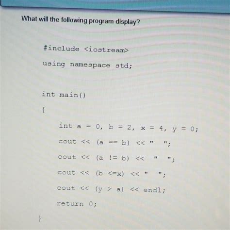 solved what will the following program display include