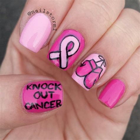 Breast Cancer Nail Designs Breast Cancer Awareness Halloween Nail