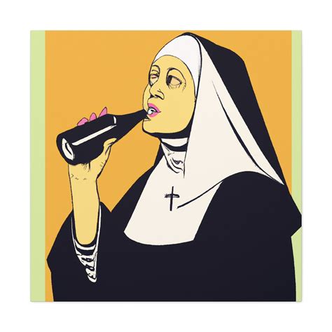 Drunk Nuns 1 AI Generated Surrealist Art On Canvas Etsy