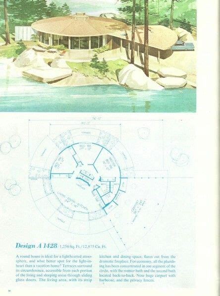Vintage 1960s MidCentury Modern Round Circle House Plan Vintage House