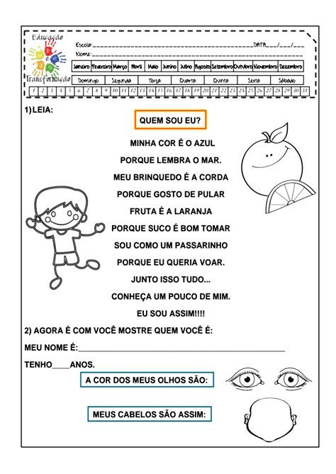 Atividade Identidade 1 Ano FDPLEARN