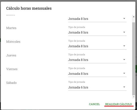 Horas Mensuales y Calculo valor día Faenas Agri