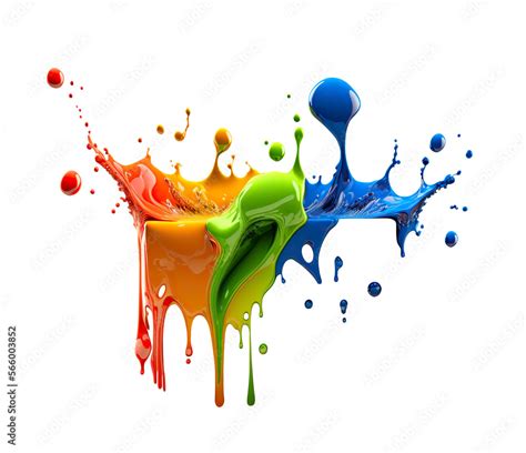 Rainbow Splash Wave Colorful Paint Splash Isolated Design Element On