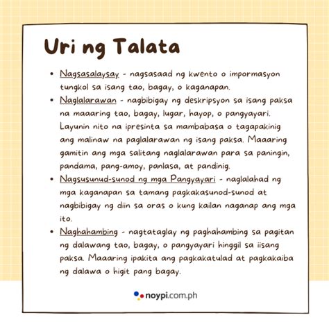 TALATA Ano Ang Talata Paano Gumawa At Mga Halimbawa Noypi Ph