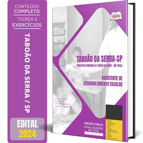 Apostila Prefeitura de Taboão da Serra SP 2024 Assistente de