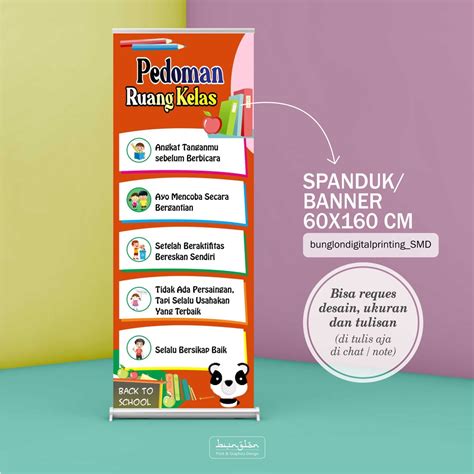 Jual Spanduk Banner Peraturan Kelas Kami Aturan Ruang Kelas Pedoman