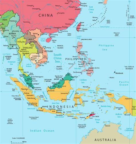 Map Of Southeast Asia Indonesia Malaysia Thailand Asien Karte