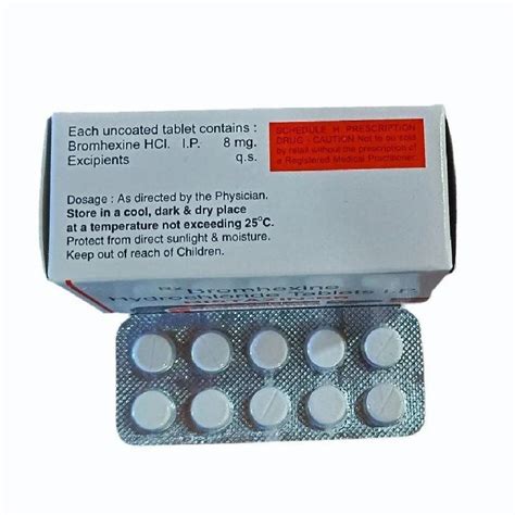 Bromhexine Hydrochloride Tablets 8 Mg At Rs 72 Box Pharmaceutical