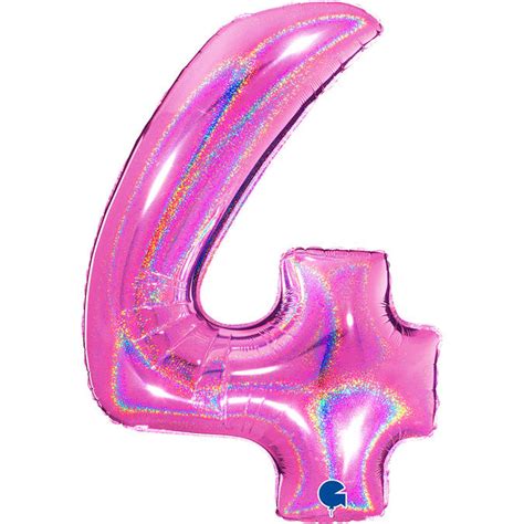 Balon Foliowy Cyfra Holograficzna Fuksjowy R Cm Grabo Balony