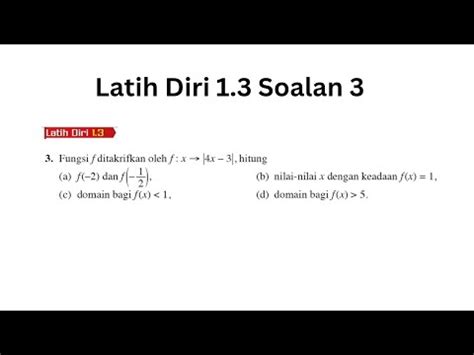 Bab Fungsi Latih Diri Soalan Kssm Buku Teks Matematik