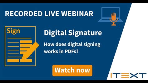 itext digital signatures recorded live webinar youtube