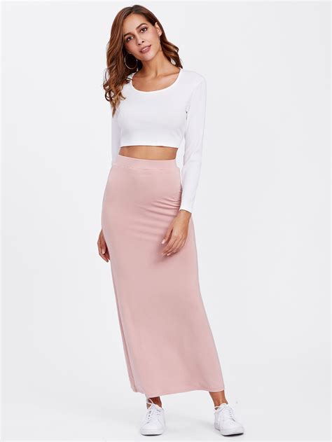 Falda larga con cintura elástica Spanish SheIn Sheinside