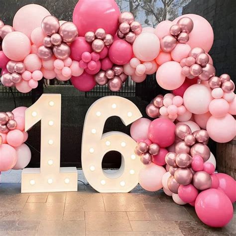 Hot Pink Balloon Garland Pink Birthday Party Decorations Wedding Baby