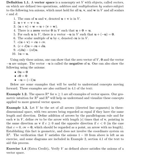 solved definition 1 1 a vector space is a nonempty set v